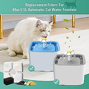 12 Pack Replacement Filters & 12 Pack Pre-filter Sponges for 84oz/2.5L Automatic Pet Fountain, BFLICROY Cat Water Fountain Filter, Triple Filtration Pet Fountain Replacement Filters