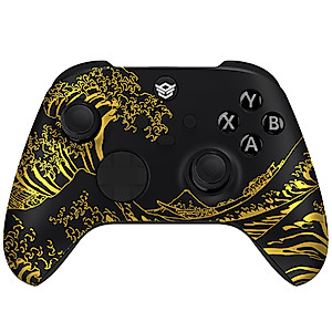 HEXGAMING ADVANCE Wireless Controller for Xbox Series X & S, for Xbox One, and for Windows 7/8/10-4 Remappable Back Buttons - Hair Triggers - Interchangeable Thumbsticks - The Great Waves