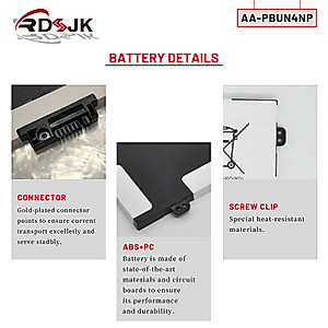 RDSJK AA-PBUN4NP PBUN4NP Laptop Battery for Samsung ATIV Book 9 Pro NP940Z5J NP940Z5L NP940Z5L-X01US NP940Z5L-X03US NP940Z5L-S03US Series AAPBUN4NP BA43-00374A 4ICP6/60/80 15.2V 57Wh