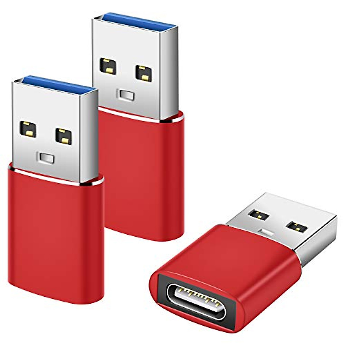 Wteehn USB C to USB Adapter, USB C 3.0 Adapter, USB Type C Female to USB Male Converter, Type C Adapter, Compatible with Laptops, Power Banks, Chargers