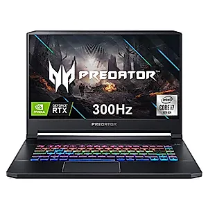 Acer Predator Triton 500 PT515-52-77P9 Gaming Laptop, Intel Core i7-10750H, NVIDIA GeForce RTX 2080 Super, 15.6" FHD NVIDIA G-SYNC Display, 300Hz, 32GB Dual-Channel DDR4, 1TB NVMe SSD, RGB Backlit KB
