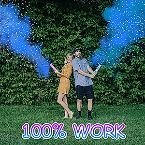 Tamodan Gender Reveal Confetti Powder Cannon，Set of 4 Gender Reveal Powder Cannon (2 Blue +2 Pink) – Gender Reveal Confetti Powder Cannon Ideal for Pregnancy Announcement