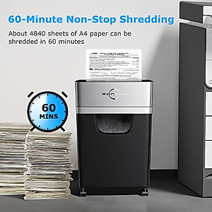 BONSEN 16-Sheet Heavy Duty Paper Shredder for Office, 30-Minute Running Time Cross-Cut CD Shredder with 55dB Low-Noise, 5.3-Gallon Pull Out Bin, Anti-Jam & Quiet Shredder for Home Office (S3102)