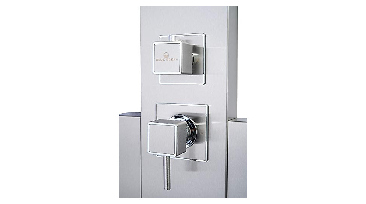 Stainless Steel Blue Ocean 48" Shower Panel with Rainfall