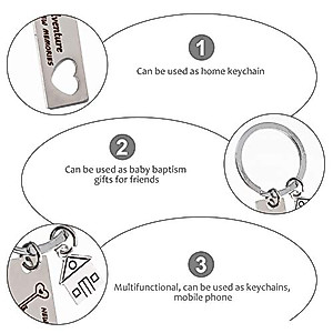 Amosfun 2pcs New Home Keychain Home Is Where The Heart Is Keychain Housewarming Gift Key Rings Inspirational Souvenir Gifts for Purse Bag Hanging Decoration