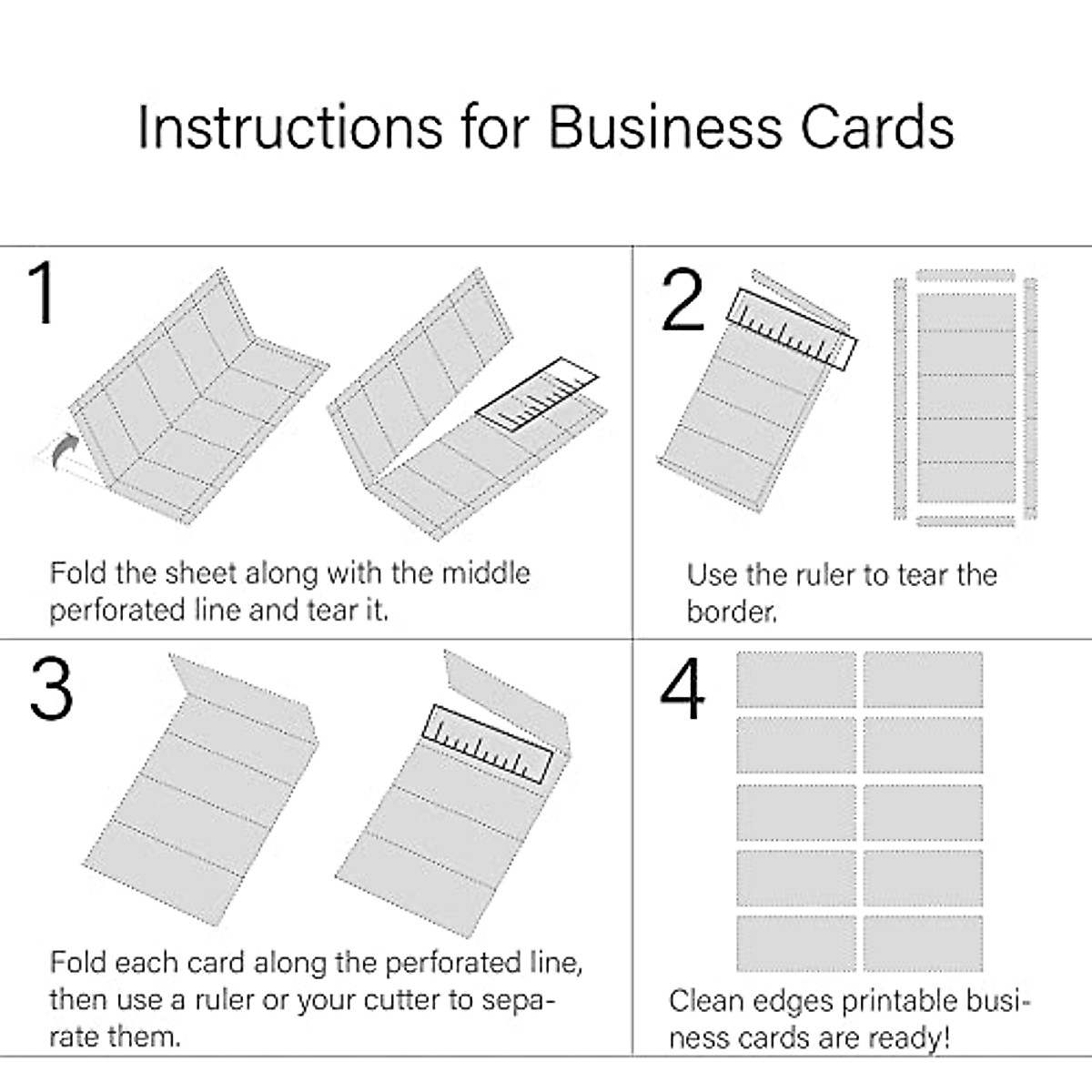 VANRA 1000 Cards Printable Business Cards 3.5x2 in Perforated Card Stock Paper for Laser & Inkjet Printers, 100 Sheets (White)