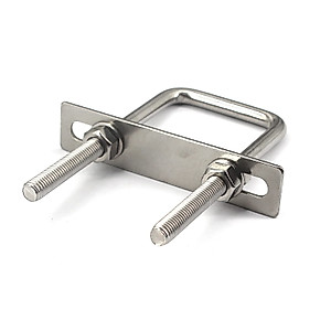 M6x40x65mm 304 Stainless Steel Square U Bolts with Hex Nuts,Frame Plate,Round Washers (4 Pieces)