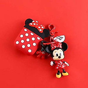 for AirPods Case,Cute Cartoon Headphones Cases for Apple AirPods Protective Shockproof Cover for Apple Airpods 1 & AirPods 2,Red