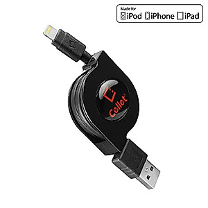 Cellet Retractable iPhone Charger Cable, Lightning Charging Cord, Compatible for Apple iPhone 14 Pro Max Plus13 12 11 iPad Pro Air, iPad Mini, Air Pod, (Apple MFI Certified)