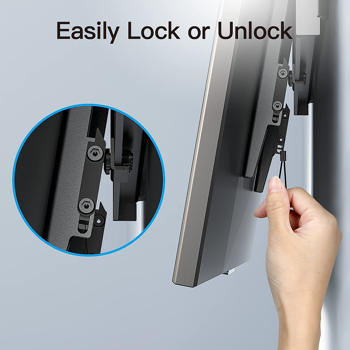 PERLESMITH Tilt TV Wall Mount for Most 37-82 inch TVs up to 132 lbs, Tilt TV Wall Mount Fits 16”/18”/24” Wood Studs, Low Profile Flat Wall Mount with Max VESA 600x400mm, PSLTK1