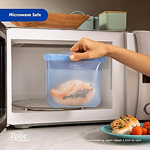 Ziploc Endurables Medium Pouch, 2 Cups, Reusable Silicone Bags and Food Storage Meal Prep Containers for Freezer, Oven, and Microwave, Dishwasher Safe