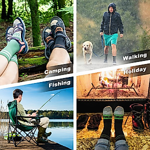 DRYMILE Mountain Waterproof Wool Socks, Winter Waterproof Socks for Wading, Camping, Hiking, Fishing, Skiing - Crew (X-Large, Maroon/Navy)