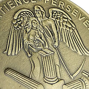 Masonic Challenge Coin Square & Compass Freemasonry Angel Master Mason Blue Lodge Gift