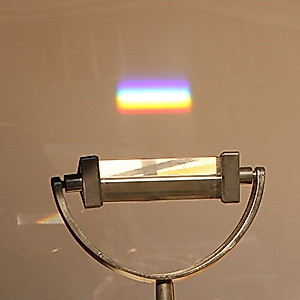 Optical Glass Triangular Prism with Stand for Teaching Light Spectrum Physics and Photo Photography Prism