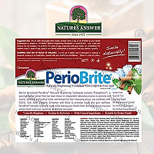 Nature's Answer Periobrite Cinnamint Toothpaste | Soothes & Refreshes | Alcohol-Free, Gluten-Free, Fluoride-Free Soy-Free & Vegetarian | No Artificial Sweeteners or Preservatives 4oz (2 Pack)