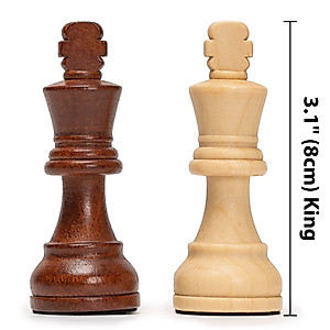 Husaria Staunton Tournament No. 4 Chessmen with 2 Extra Queens and Wooden Box, 3-inch Kings