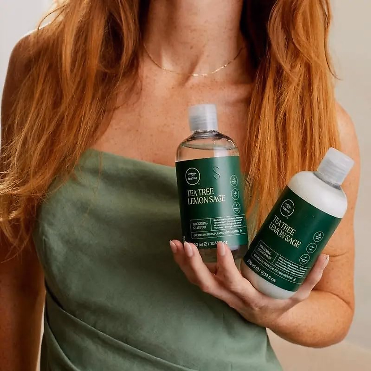 Tea Tree Lemon Sage Thickening Shampoo and Conditioner Set, Builds Body + Boosts Volume, For Fine Hair, 10.14 fl. oz., Set