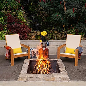 Cambridge Casual Napa Wood Outdoor Adirondack Chair, Natural Teak/Textiline Tan