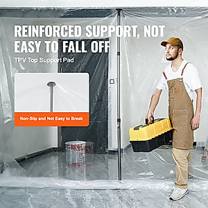 VEVOR Dust Barrier Poles, 10 Ft Barrier Poles, Dust Barrier System with 4 Telescoping Poles, Carry Bag and 32.8x13.12 Ft Plastic Film, for Interior Decoration, Painting