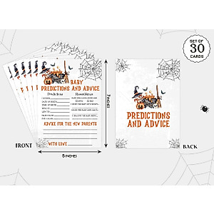 Halloween Baby Shower Prediction and Advice Cards, Halloween Game for Baby Shower, Baby Shower Decorations, Fall Gender Reveal Party Supplies, Set of 30 Cards - WY12