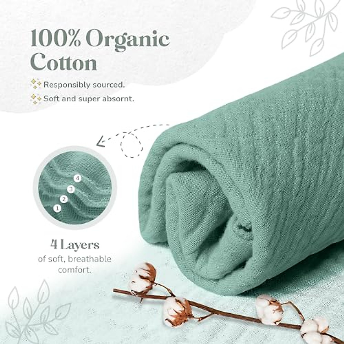 Mikito Organic Cotton Baby Muslin Lovey Bunny - Oeko-TEX & GOTS Certified - Security Blanket & Perfect Loveys for Babies - Unisex New Baby Gift for Ultimate Comfort & Peaceful Dreams