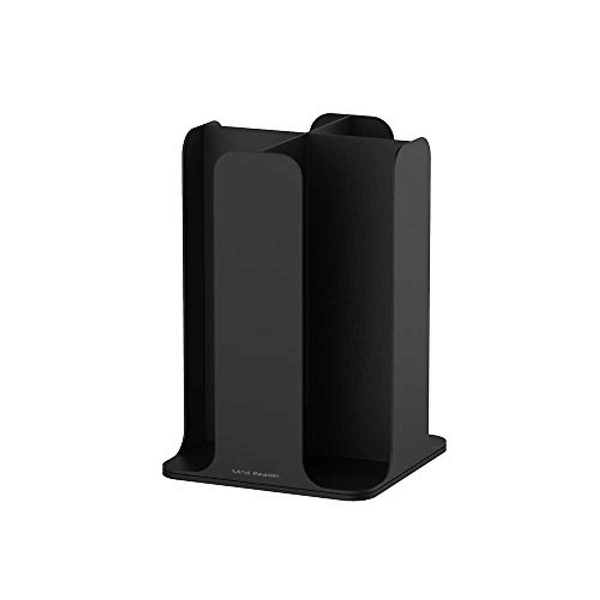 Mind Reader Cup and Lid Organizer Carousel, 4 Compartment, Black, 7.75 x 12 x 7.75
