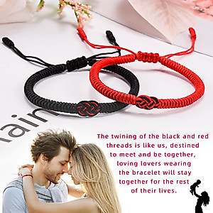 PZXHRY Couple Bracelets Red String Of Fate Bracelet Lucky Protection Long Distance Knot Handmade Matching Bracelets for Boyfriend Girlfriend Women Men