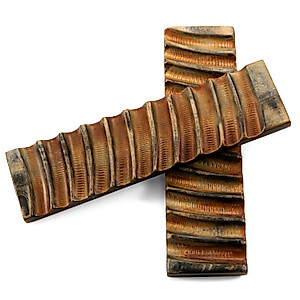 Buffalo Horn Handle Scales - (Impala Jigged) - (Antique) - (4.50 x 1.25 x 0.25)