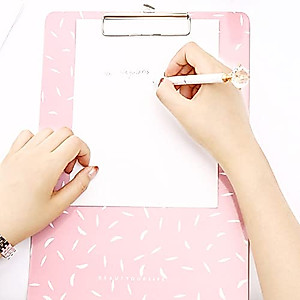 Clipboard A4 Cute Paper Clipboard Wood Document Folder Pad for Office Supplies Writting Exam Clip Board Stationery for School (Color : White 1pc)