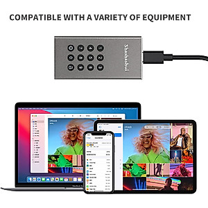 sasashui Encrypted Potable SSD Drive,AES256 Keypad Lock Secure USB 3.0 Hard Drive External Solid State Drive with High Speed up to 350MB/s (128G)