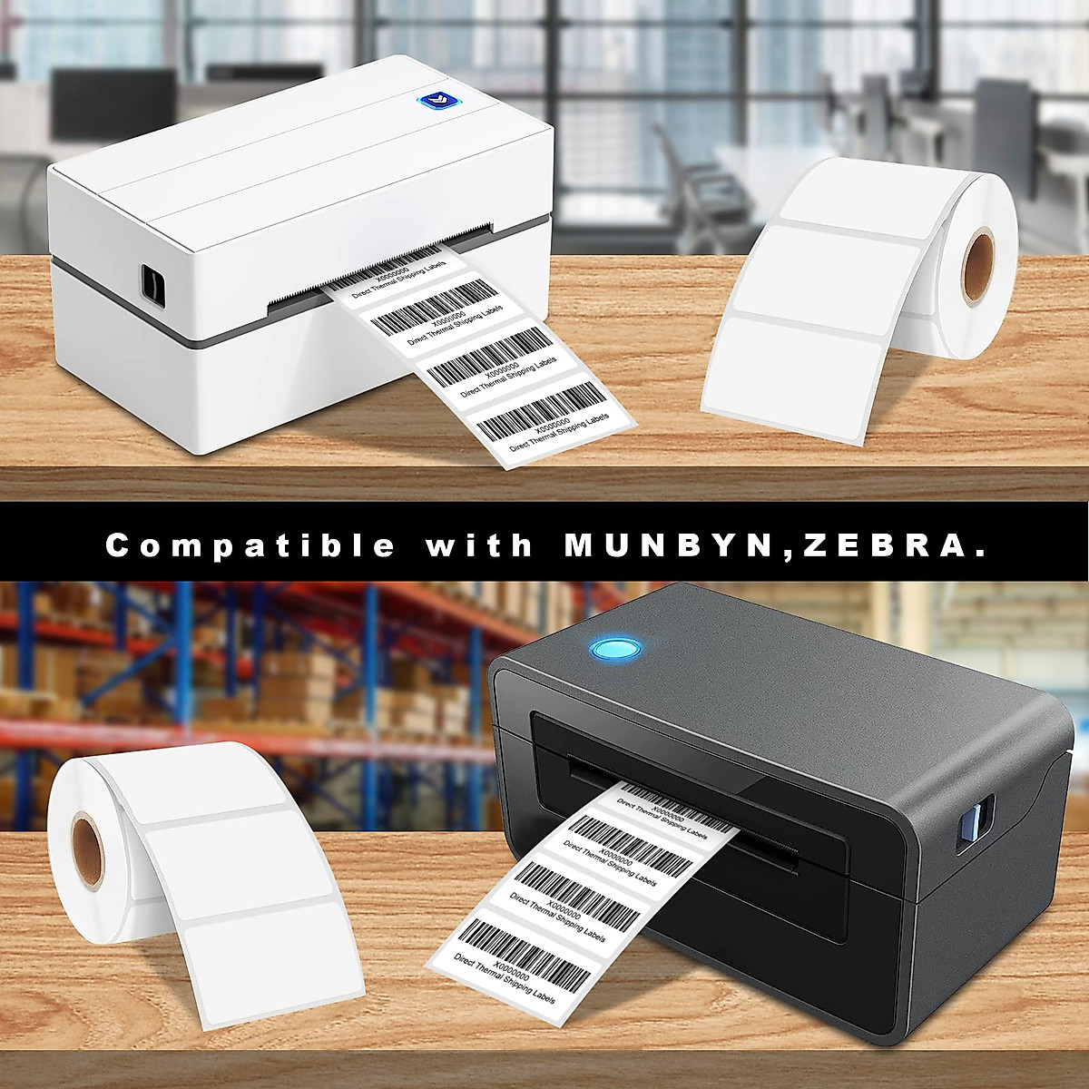 CLASSY 2" x 1" Direct Thermal Labels, Barcode FBA Labels, Compatible with Rollo, Zebra Label Printers (1 Roll, 1300 Labels)