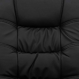 Flash Furniture Lindon Mid-Back Black LeatherSoft Swivel Task Office Chair with Arms