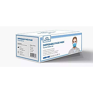 Intco Medical Procedure Face Mask with Earloops, Blue, Box of 50