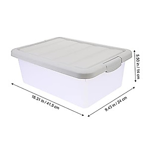 Hemoton Clothes Box Storage Box with Lid Storage Bins with Lids Storage Containers Plastic Bins Storage Bins for Shelves Plastic Containers with Plastic Storage Bins Frosted Pp Clothing