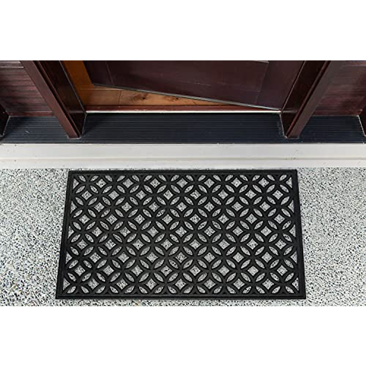 DII Rubber Doormats Collection All Weather, 18x30, Lattice