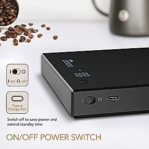 TIMEMORE Exclusive - Black Mirror Basic PRO Coffee Scale with Timer, Espresso Scale with Flow Rate Function, 2000g/0.1g High Accuracy, Digital Coffee Scale for Pour Over Drip Coffee, Black