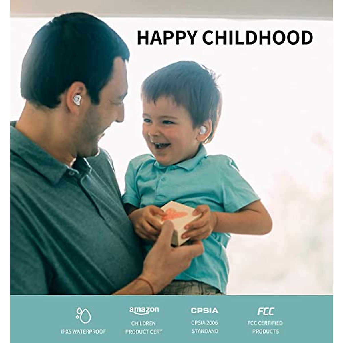 AMAFACE Panda Kids Earbuds Cute Wireless Earbuds and in-Ear Headphones Gifts for School Girls and Boys - Great for Kids who Listen to Songs, Study, Exercise and Love Animals,Headphone case White…