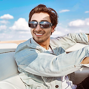 URUMQI Polarized Sunglasses Fit Over Glasses for Men Women, Wrap-around Driving Sunglasses 100% UV Protection