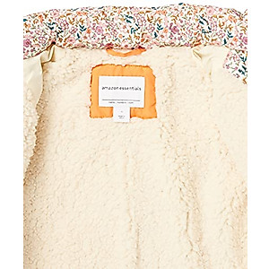 Amazon Essentials Toddler Girls' Long Quilted Cocoon Puffer Coat, Cream Floral, 3T