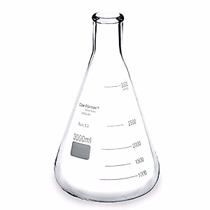 Cole-Parmer Laboratory Glass Erlenmeyer Flask, 3000 mL