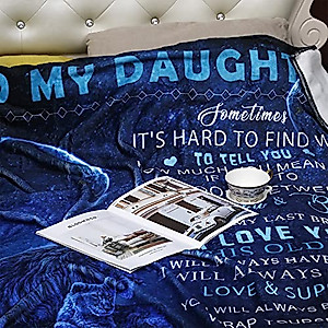 to My Daughter Blanket from Dad Daughter Gift Lion Father Throw Blanket Gift Super Soft Cozy Flannel Blanket for Bed Sofa Birthday Christmas Thanksgiving (to Daughter,dad, 60x50)