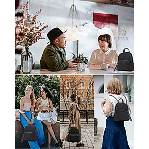 ANNASPEAK Women's Fashion Backpack Purse Satchel Handbags and Shoulder Bag PU Leather Travel bag (Quilted Black, Medium)