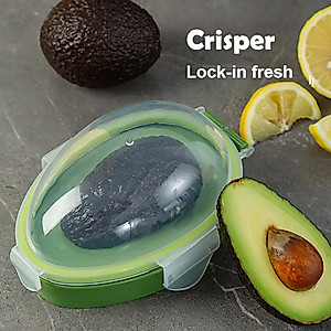 Avocado Keeper Reusable Avocado Storage Container individual Avocado Saver Holder Organizer Food Crisper Storage Box for Refrigerator Fridge to Keep Avocado Fresh(green,size:6.02 x 4.33 x 3.15inch)
