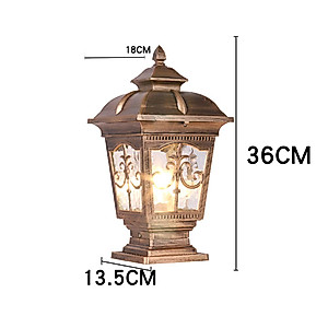 Waterproof E27 Electric Column Landscape Light European Waterproof Outdoor Stigma Lamps 110V 220V Modern Decoration IP65 Rainproof Anti-Rust Pillar Lamp Pole Lights for Garden Fence Park Courtyard