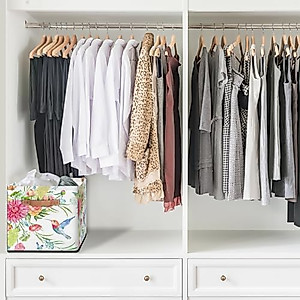 13x13x13 Storage Cube Bins Pink Blue Floral Bird Storage Cubes 13 inch Collapsible Storage Bins Cubby Storage Baskets for Organizing Shelf Cabinet Bookcase Boxes