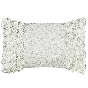 Laura Ashley - Queen Comforter Set, Reversible Cotton Bedding with Matching Shams & Bedskirt, Stylish Home Decor for All Seasons (Harper Sage, Queen)