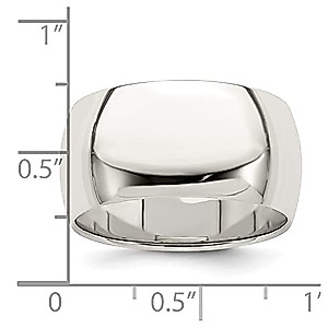 Diamond2Deal 925 Sterling Silver 10mm Half Round Wedding Band Ring