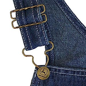 John Deere baby boys Newborn Denim Overall Bib, Denim, 12 18 US