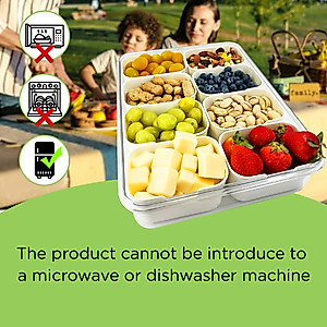 SnapWave Snackle Box Container - Snack Box Container - Snackle Box - Divided Serving Tray with Lid - Snack Tray - Snack Boxes - Snack Tray with Lid - Snacklebox - Snackle box Charcuterie Container