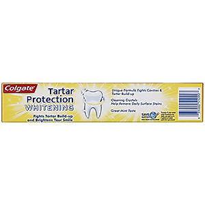 Colgate Tartar Protection Toothpaste With Whitening, Crisp Mint - 6.0 Oz, 0.44 Fl Oz